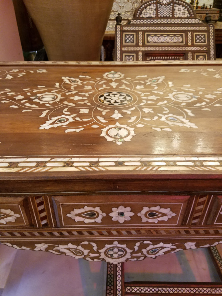Syrian inlay mother of pearl console – Syrian mother of pearl furniture