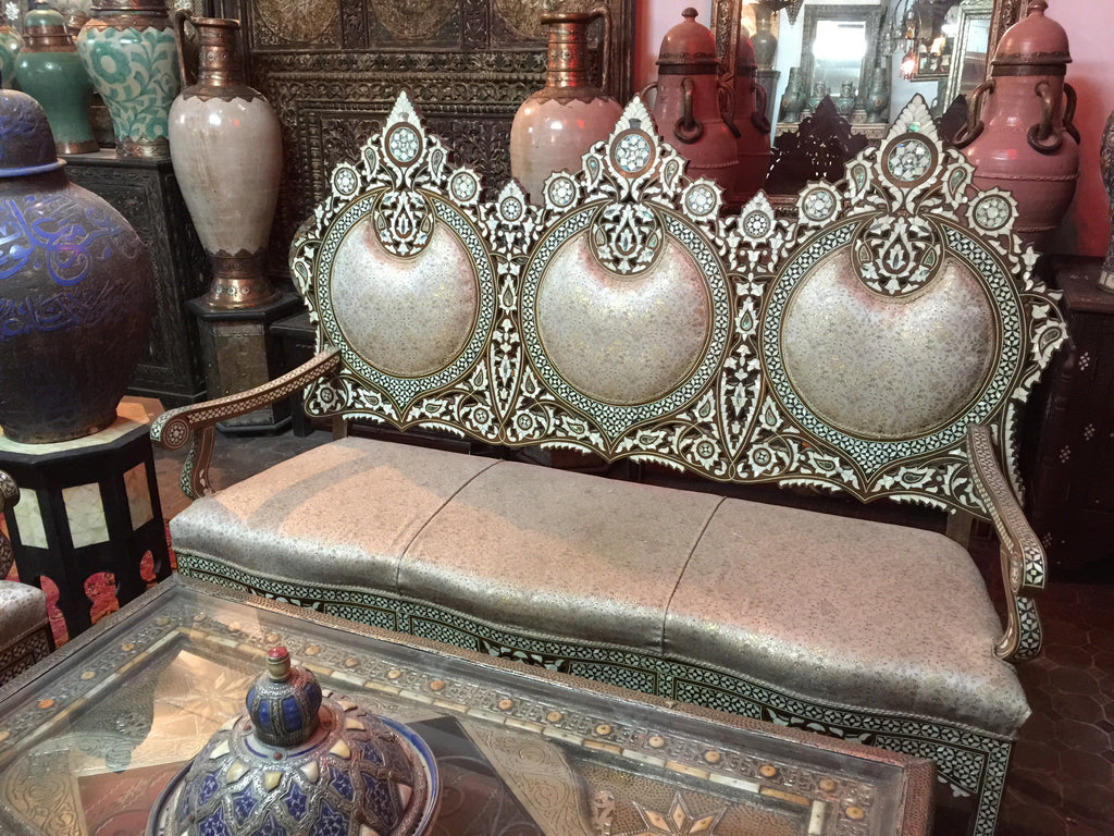 Royal mother of pearl living room set – Syrian mother of pearl furniture
